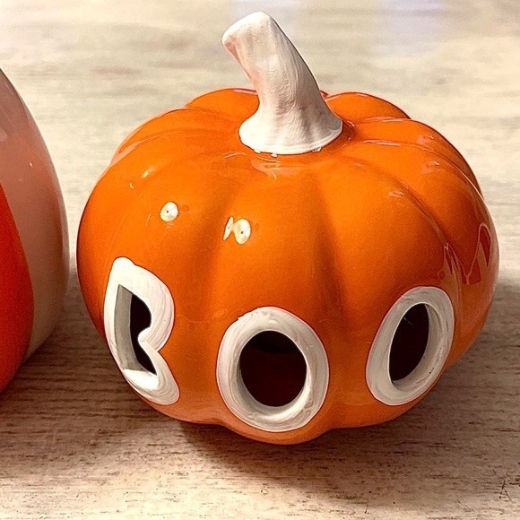 Target | Holiday | 2 Halloween Prelit Light Up Ceramic Pumpkins Orange ...